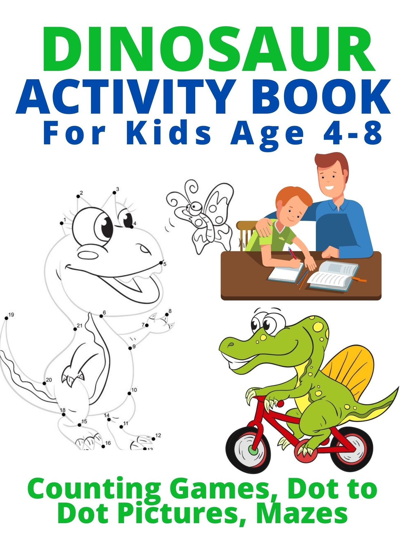 Dinosaur Activity Book for Kids Age 4-8 - Books by Kathy Heshelow